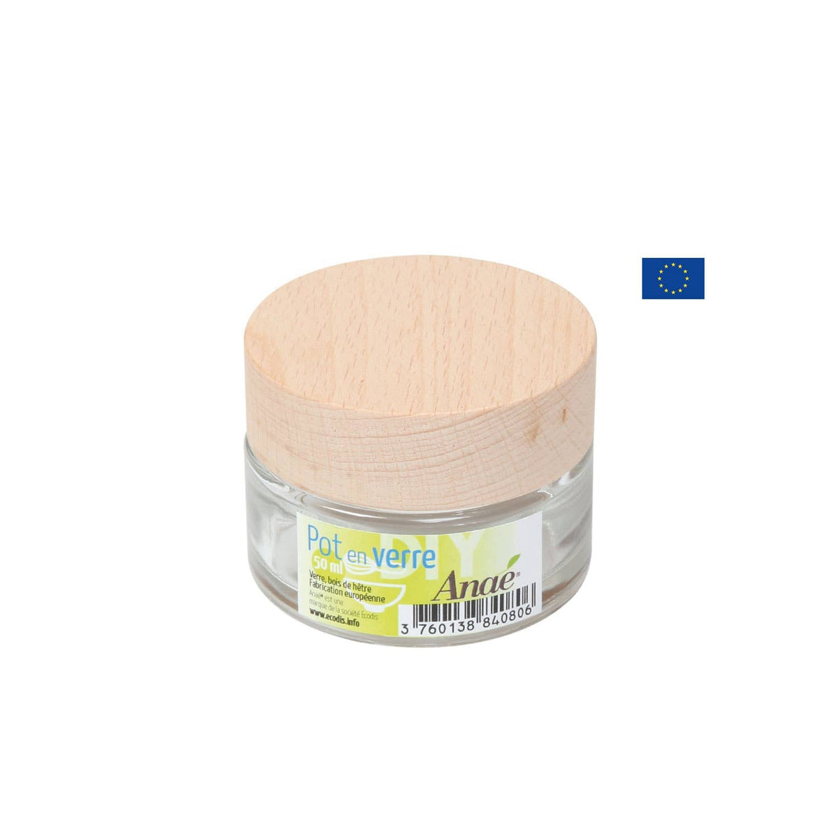 Glass jar with wooden cap - 50ml - Elliotti